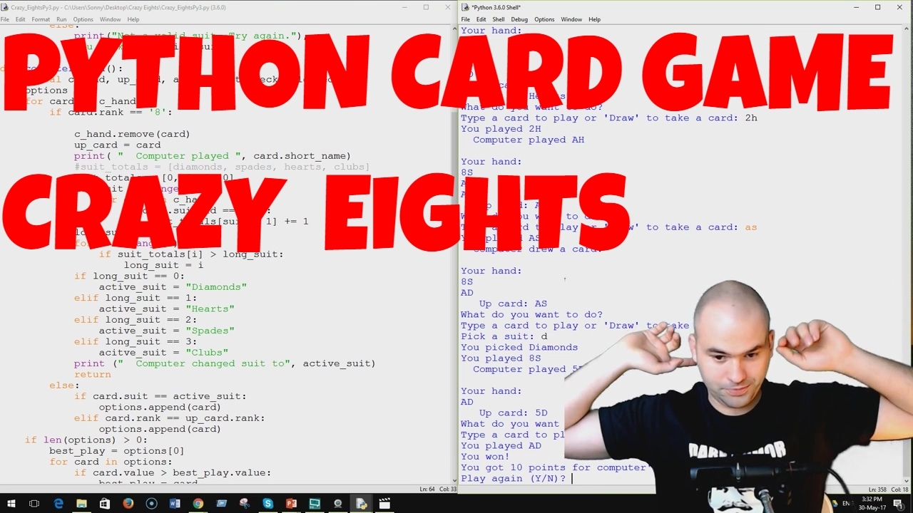 Card Game in Python (Crazy Eights)