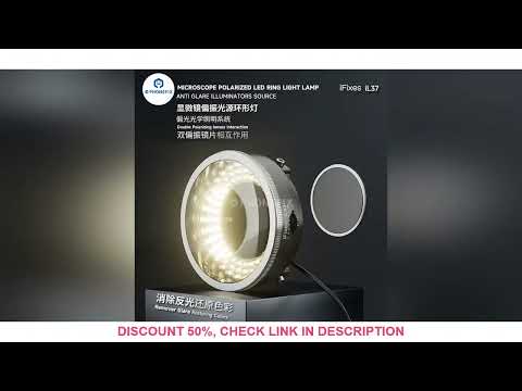 iFixes iL37 Microscope Polarized 96-LED Ring Light Anti Glare Microscope Lamp Illuminator For Solder