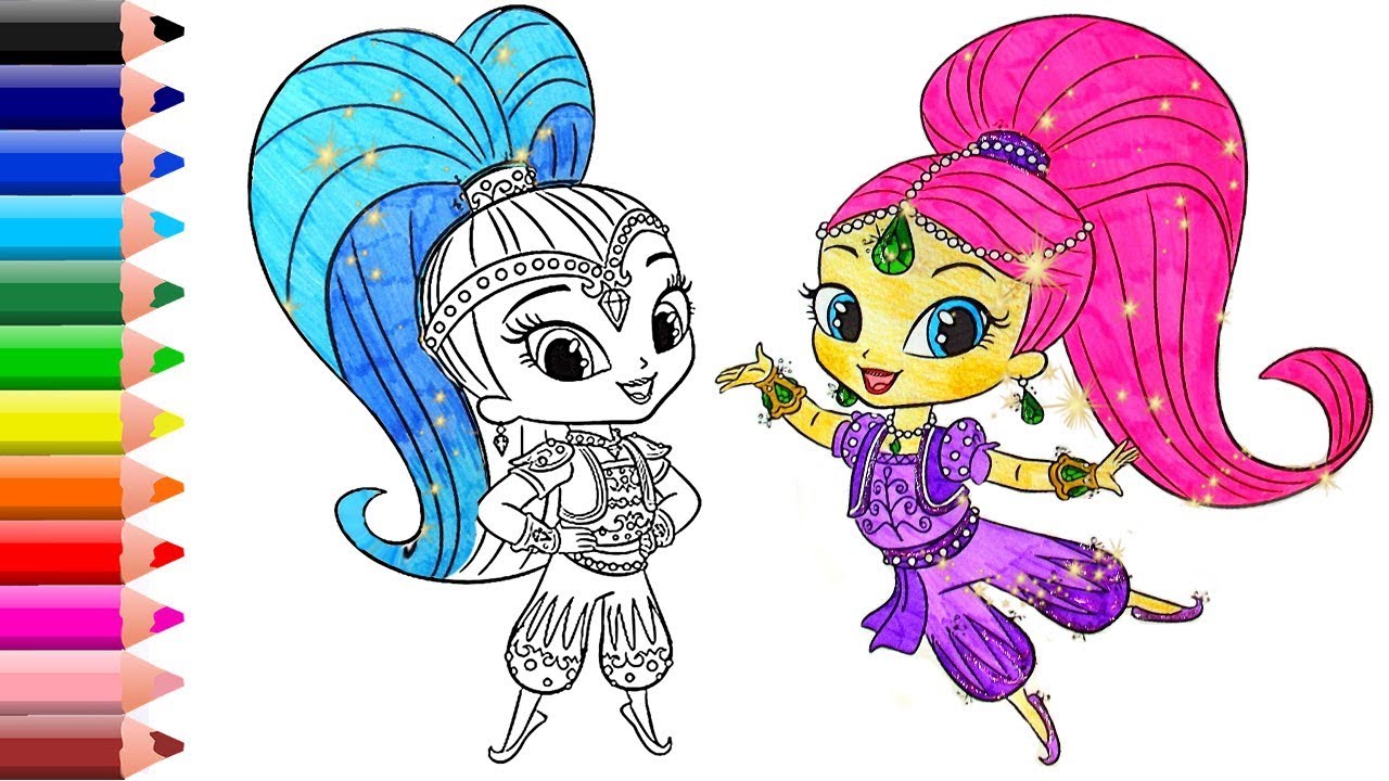 Shimmer and Shine Coloring Pages for kids Shimmer and Shine coloring book