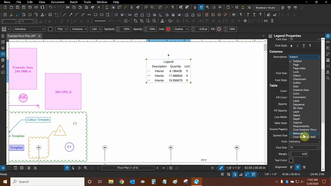Creating Legends in Bluebeam Revu