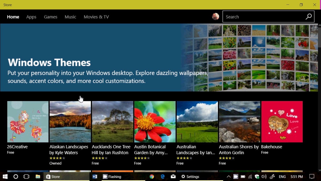 Windows 10 Creators update Highlight Themes to change Wallpaper and sounds easily