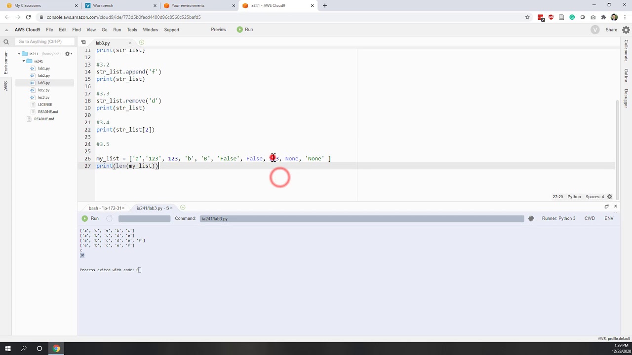 Lab 3 List and Set in #Python