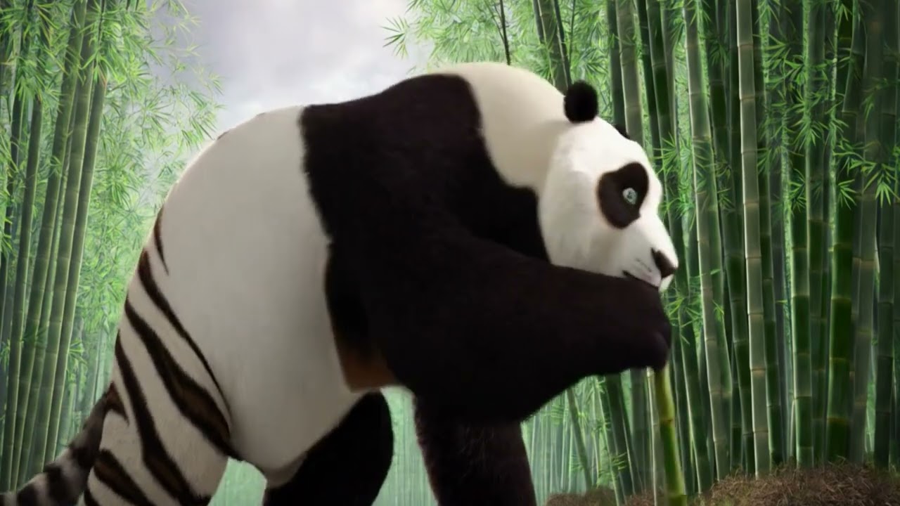 The Tranquil Beast: A White Tiger-Panda Hybrid in the Bamboo Forest 🦁🤼✨