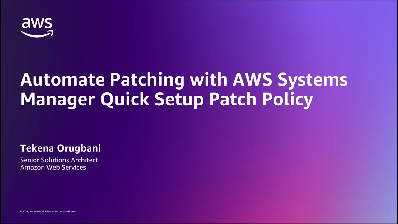 Automate Patching with AWS Systems Manager Quick Setup Patch Policy