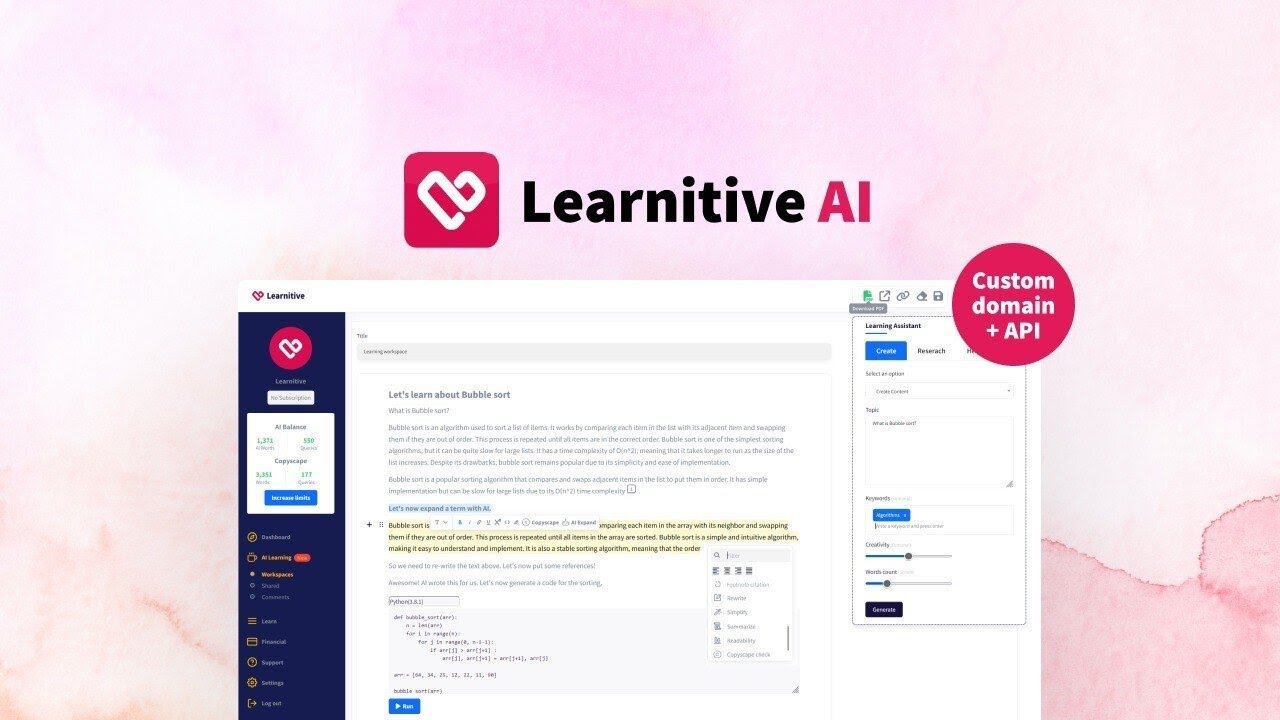 Learnitive Review | Learnitive Lifetime Deal $49 - Create and Learn Interactively with AI