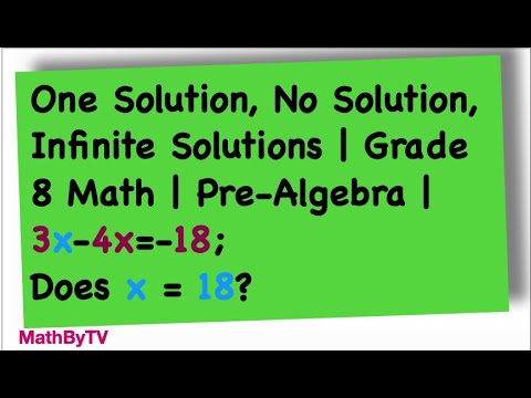 One Solution, No Solution, Infinite Solutions Equations Grade 8 Math /Pre-Algebra