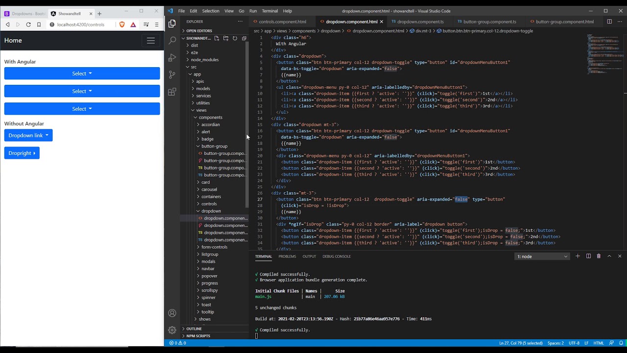#10 Bootstrap 5 Drowdowns with Angular 11