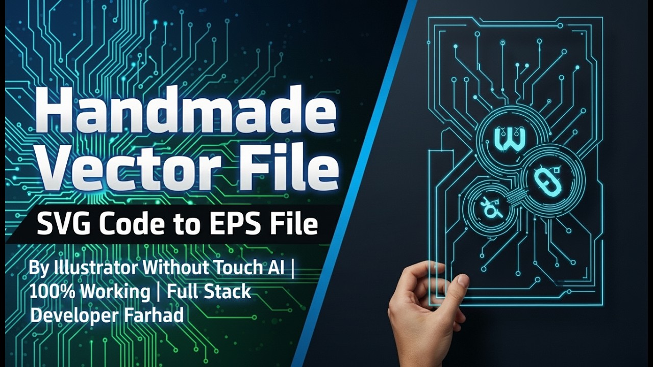 Handmade Vector File | SVG Code to EPS File By Illustrator Without Touch AI | 100% Working