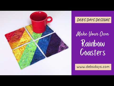 Colorful Rainbow Coasters Sewing Tutorial - DIY Quilted Scrap Project