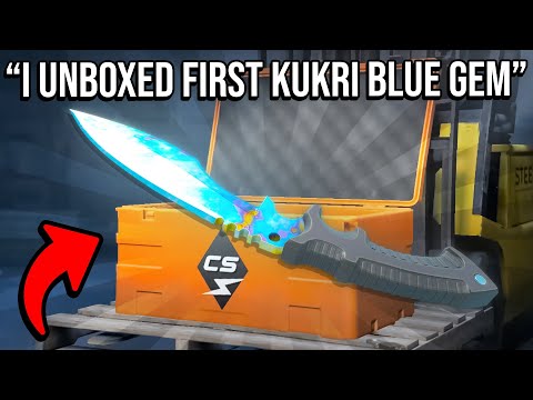 "i just unboxed the first ever kukri knife blue gem"