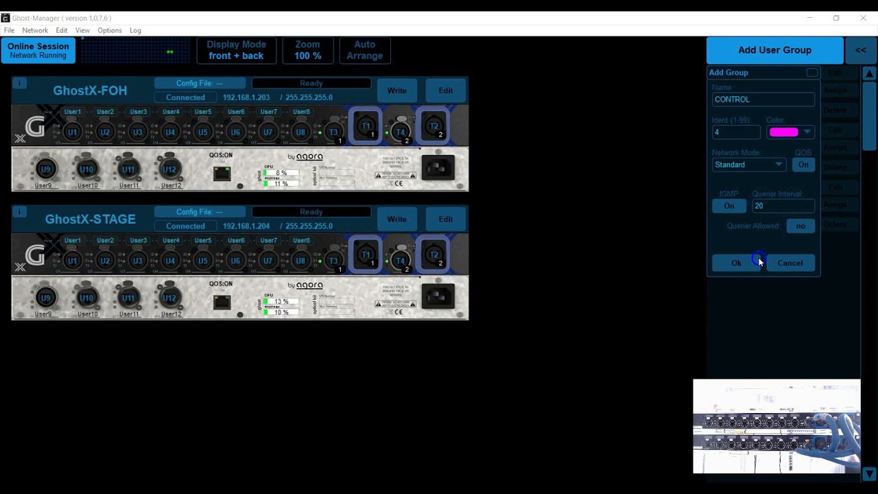 User groups on Ghost manager software