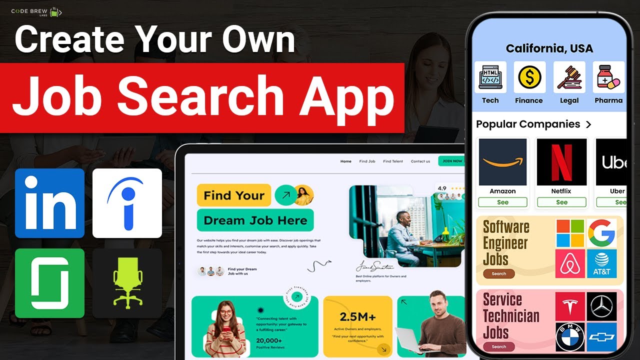 How to Create a Job Search Website | Job Search App like LinkedIn, Indeed, Glassdoor or ZipRecruiter