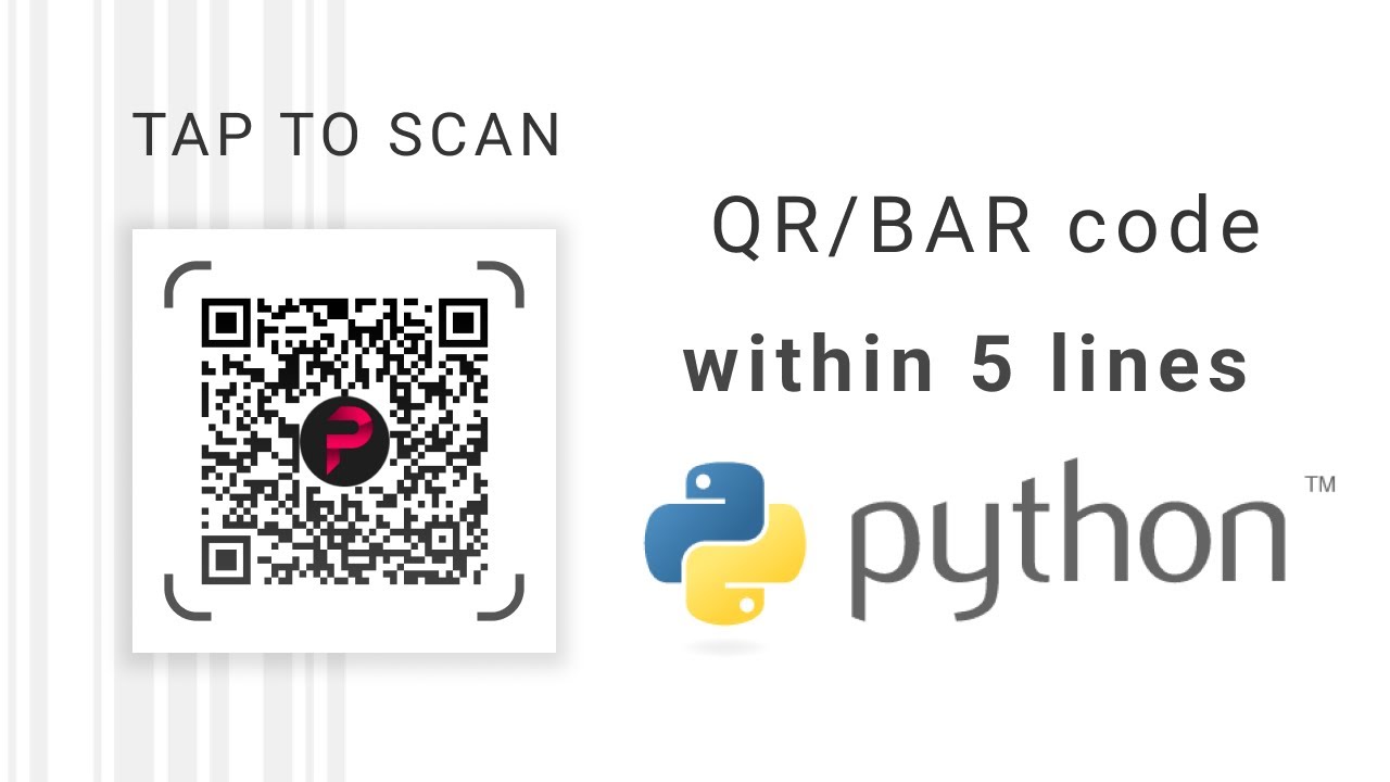 Generate QR/BAR code within 5 lines of code | Python