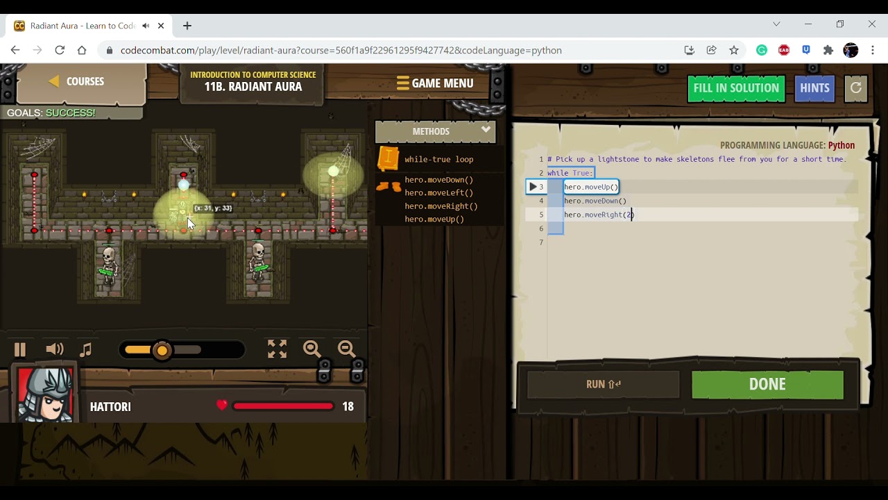 CodeCombat level 11b answer