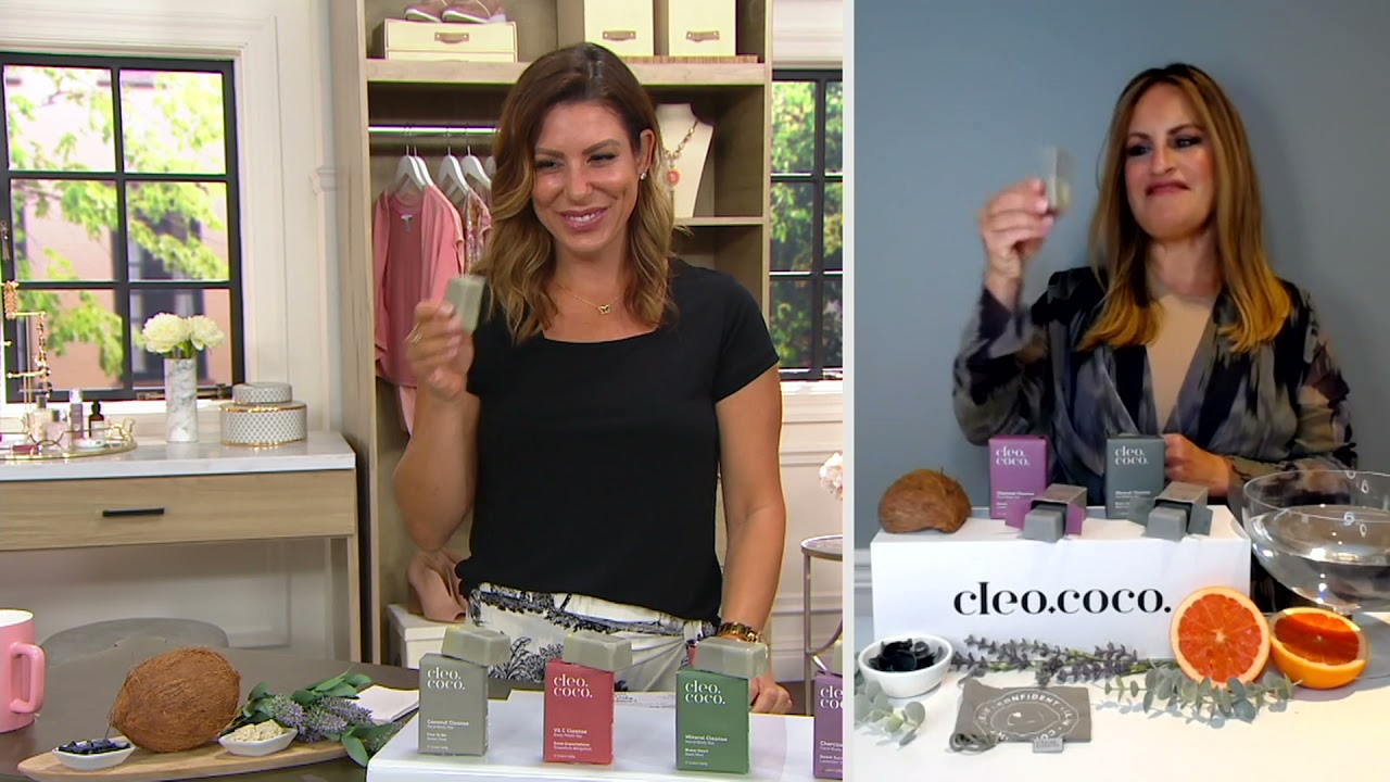 Cleo & Coco Charcoal Deodorant Bar and Cleansing Bar Set on QVC