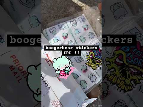 Printed with @vinyldisorder 🫶 #boogerbear #stickers #stickersheet #cartoons #animation #procreate