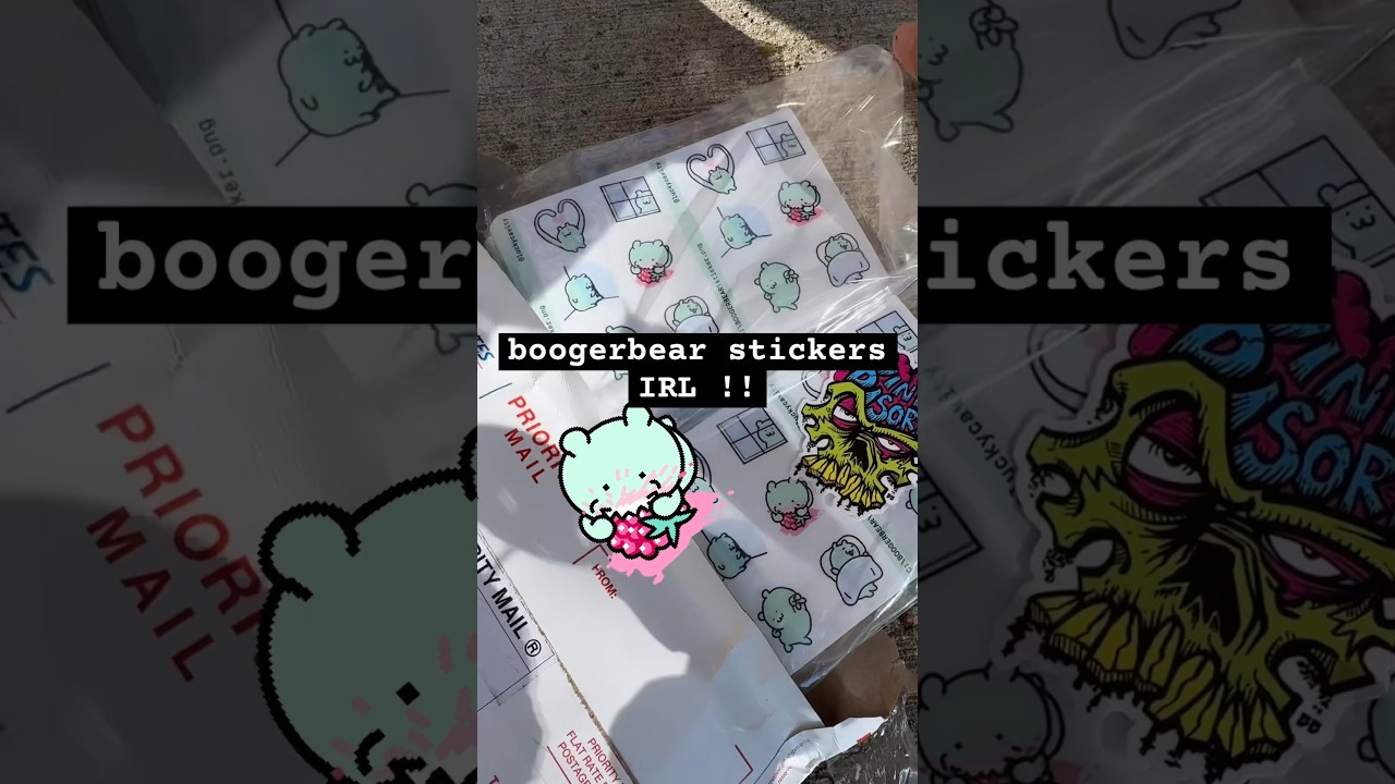 Printed with @vinyldisorder  🫶 #boogerbear #stickers #stickersheet #cartoons #animation #procreate