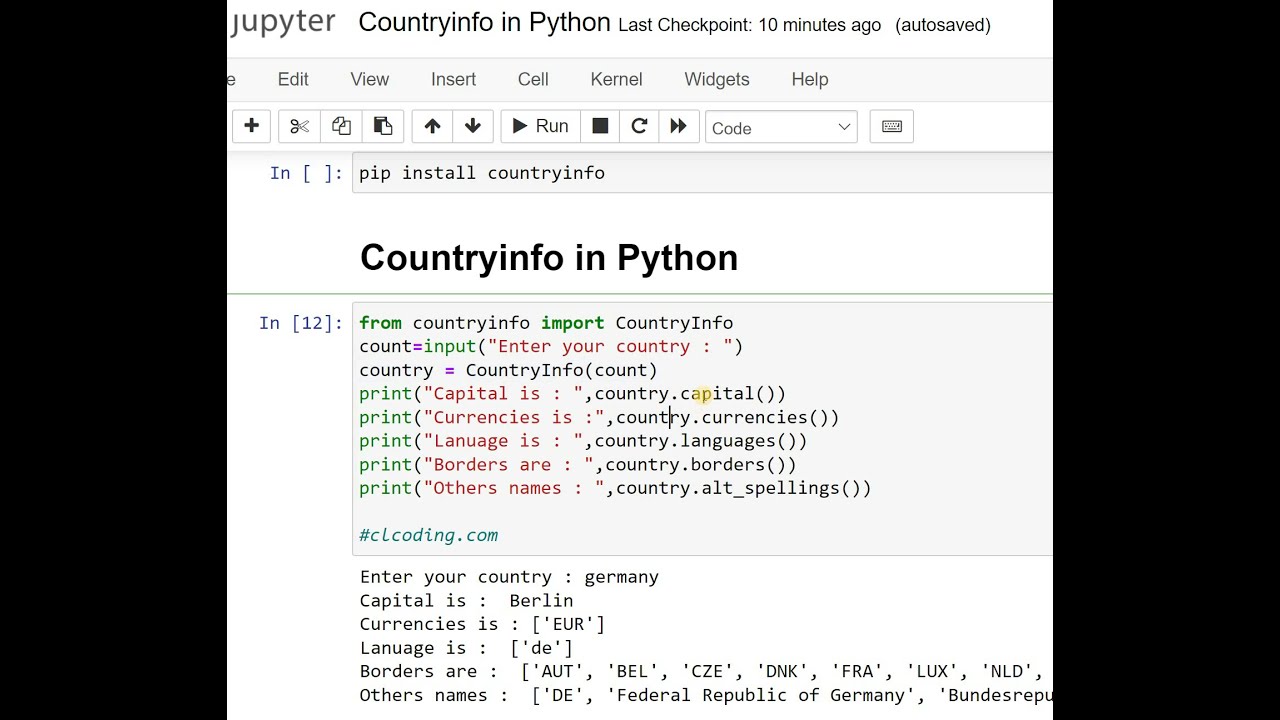 Day 13 : Country info using Python