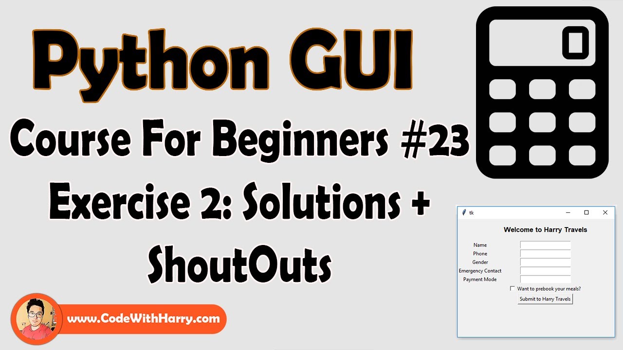 Tkinter GUI Exercise 2 Solution + Shoutouts | Python Tkinter GUI Tutorial In Hindi #23