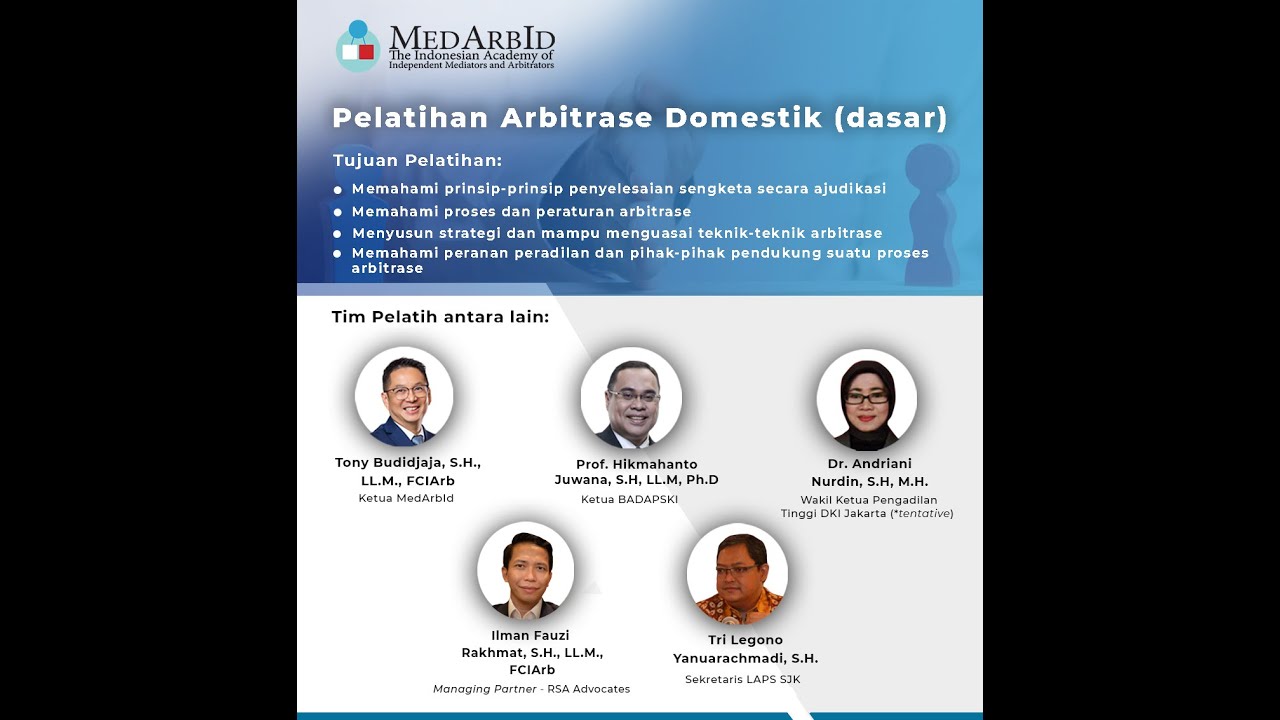 Domestic Arbitration Training hosted by MedArbId