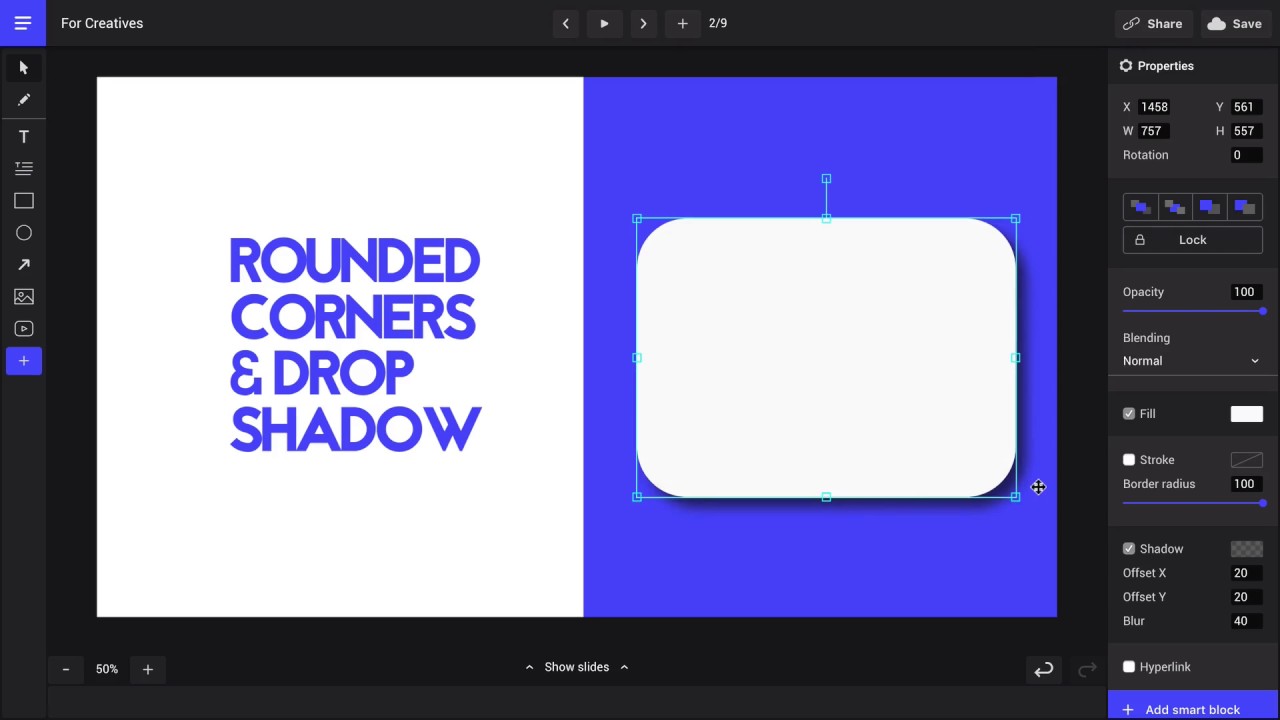 Border radius & drop shadow
