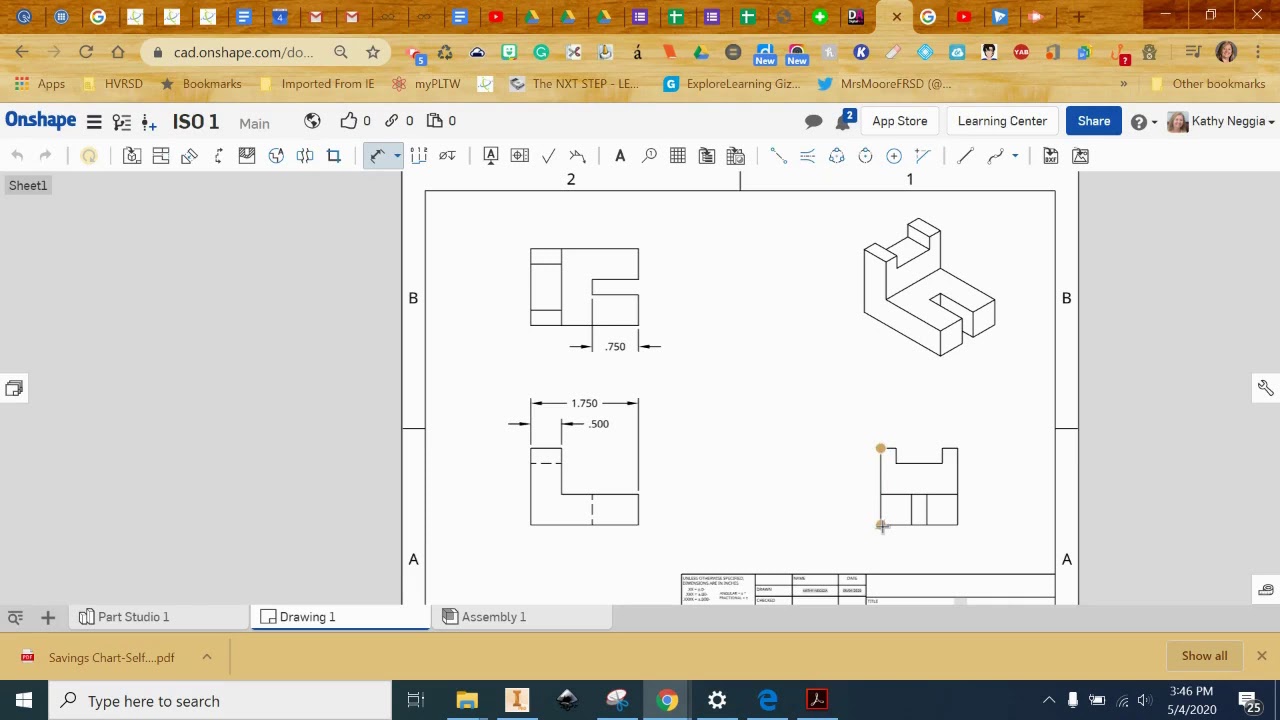 OnShape   ISO 1 Drawing