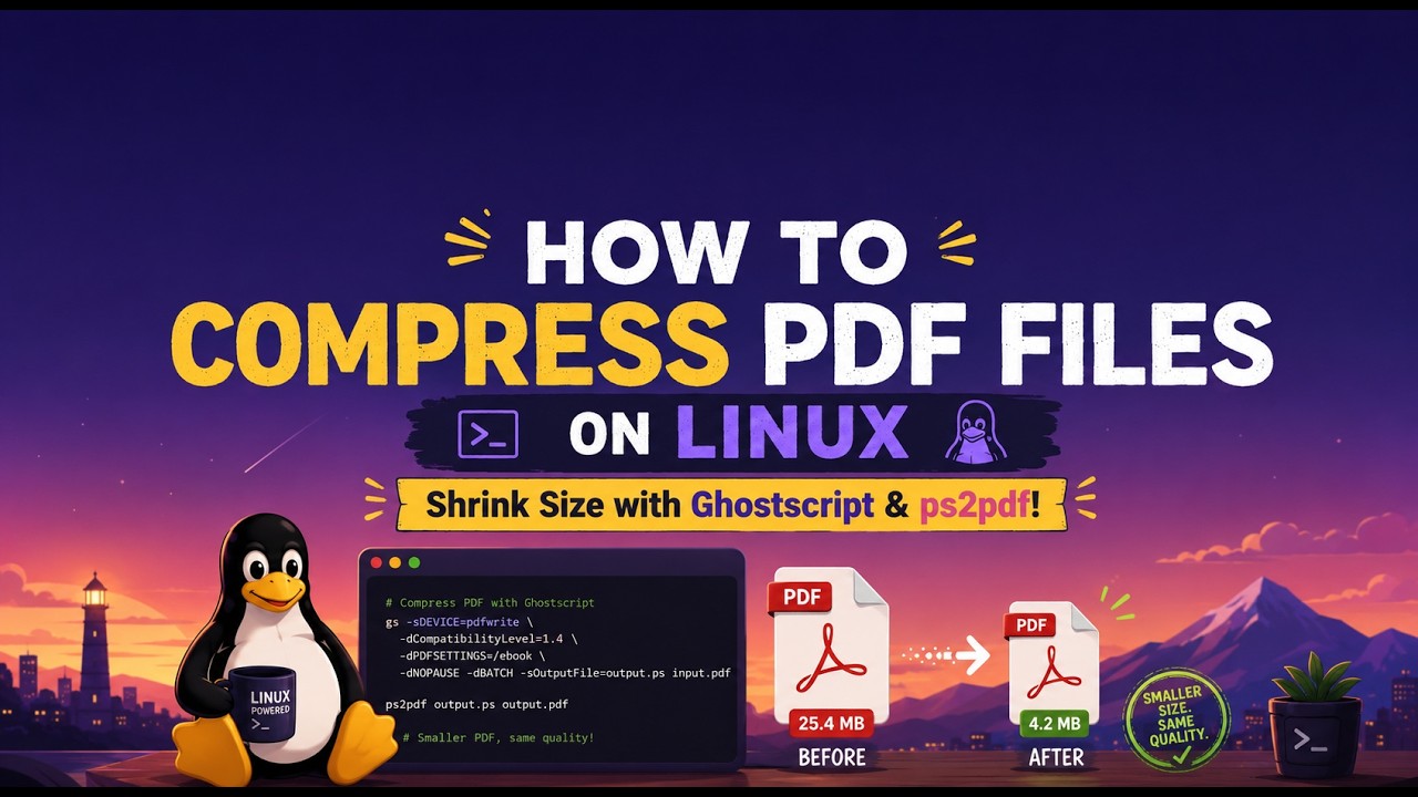 How to Compress PDF Files on Linux – Shrink Size with Ghostscript & ps2pdf!