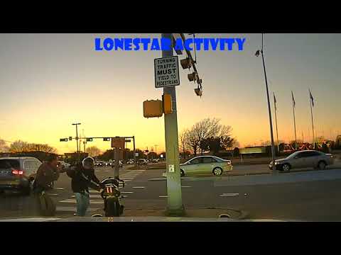 Fleeing Suzuki SV650 cuts in front of Texas DPS Trooper in traffic before crashing