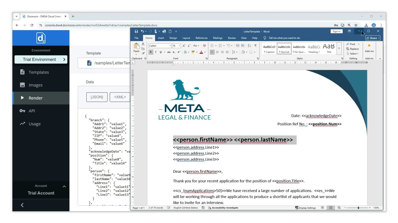 Docmosis Cloud - Getting Started