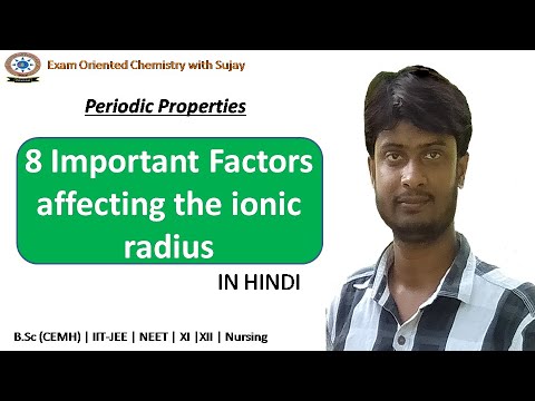 Factors affecting Ionic Radius || Class 11| IIT JEE | NEET | B.Sc | SSC