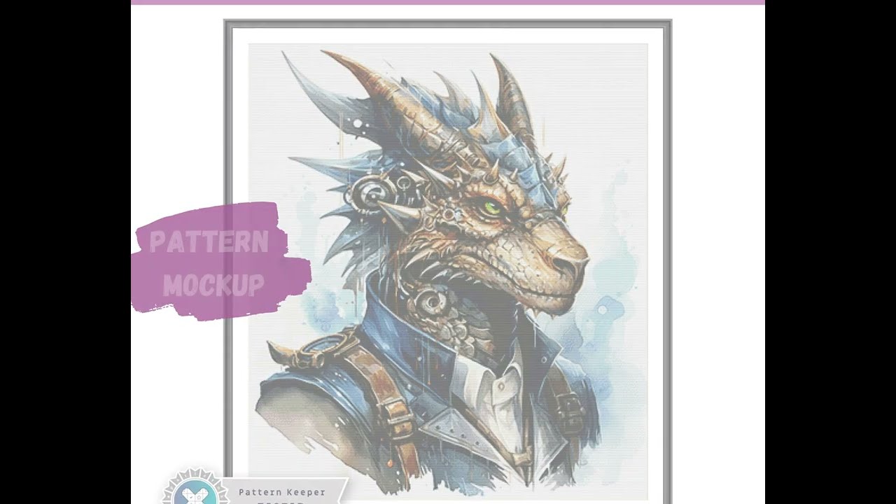 Steampunk Dragon Full Coverage Counted Cross Stitch Pattern (Pattern Keeper Friendly)