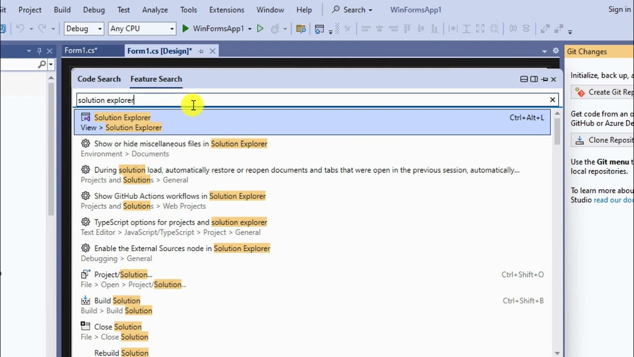 How to Show Solution Explorer in Visual Studio 2022