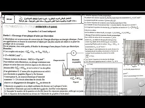 exercice de chimie correction d'examen de PC 2022 avec la vitesse de la réaction et l'ésterification