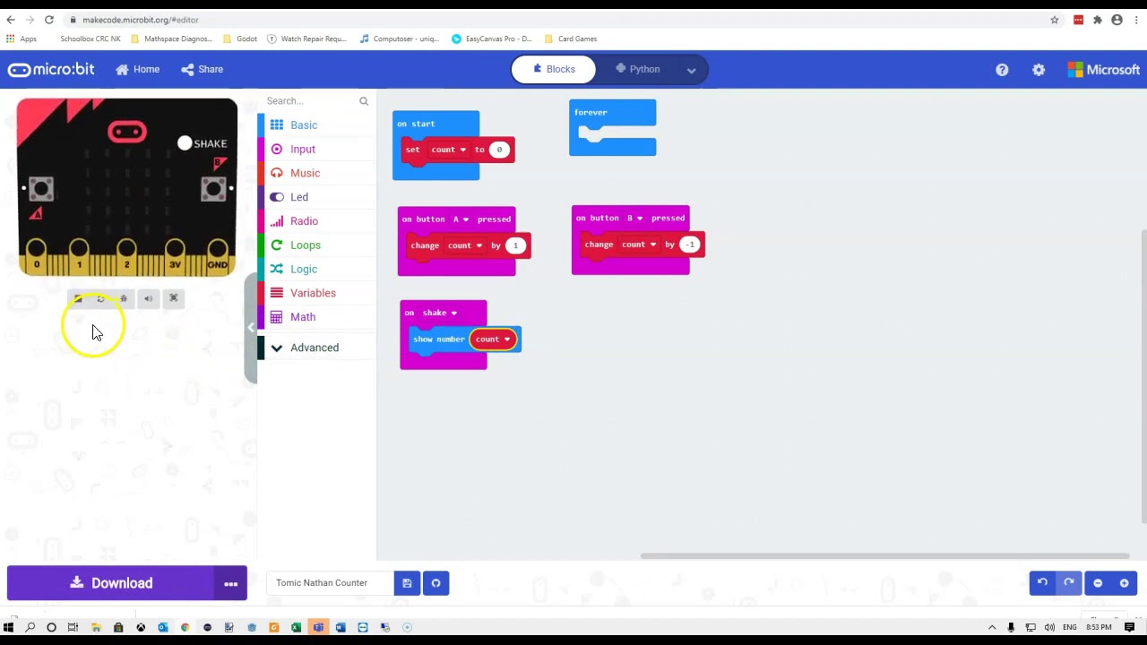 Micro:bit - Creating a Door Counter (Blocks)