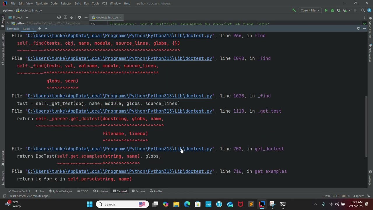 Python - An Introduction to Doctests