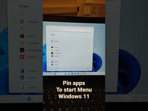 Pin apps to start menu windows 11