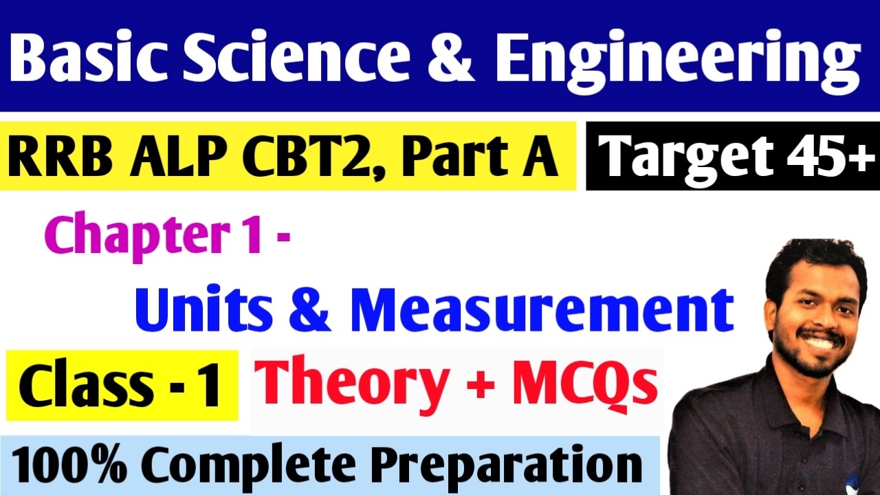 Basic Science and Engineering for ALP CBT2 | Class - 1 | Units and Measurements | Theory +  MCQs