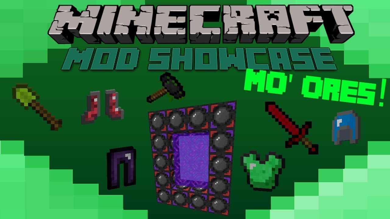 Minecraft Mod Showcase- MO' ORES!! OP ARMOUR, NEW DIMENSION!