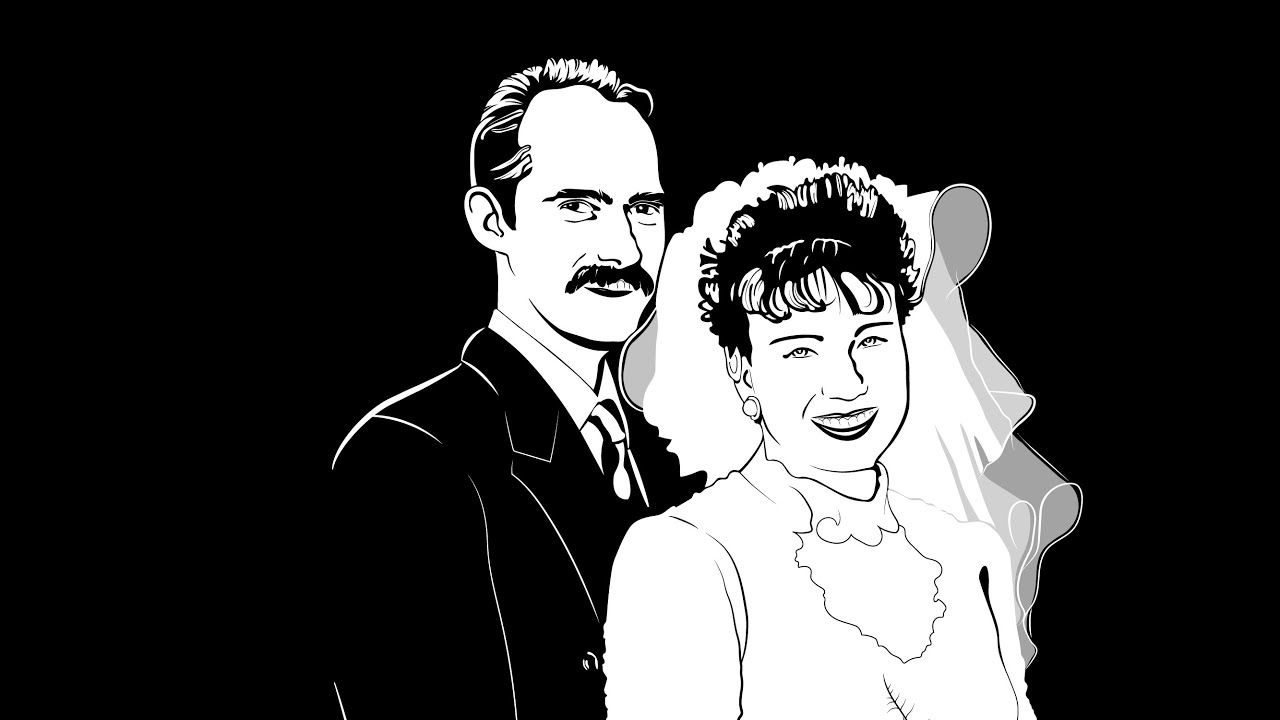 Time Lapse: M & D Wedding Vector Art Portrait