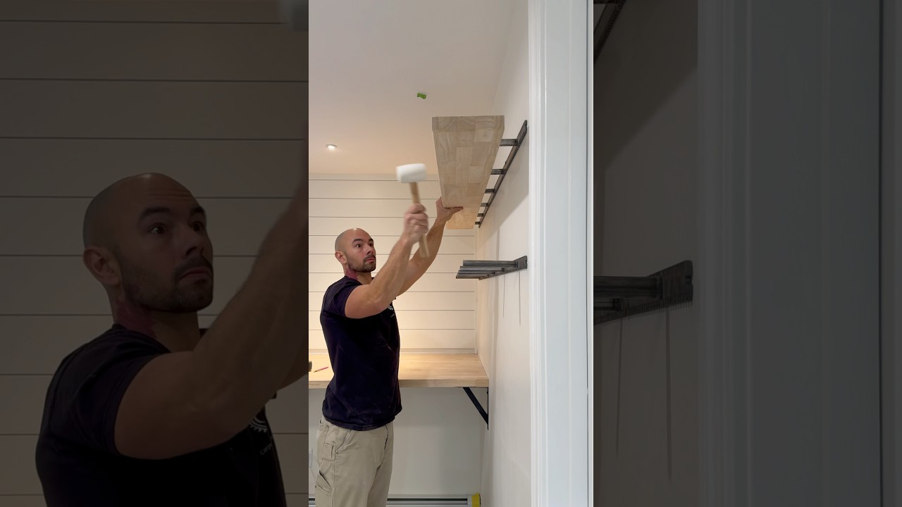 The best floating shelve system. #sheppardbrackets #floatingshelves #diy #dewalt #carpentry #shelves