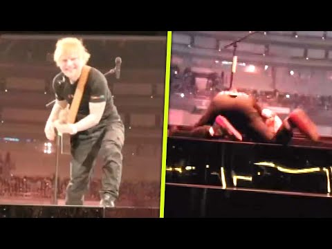 Ed Sheeran Recovers Like a PRO After Fall On Stage - 99.7 DJX