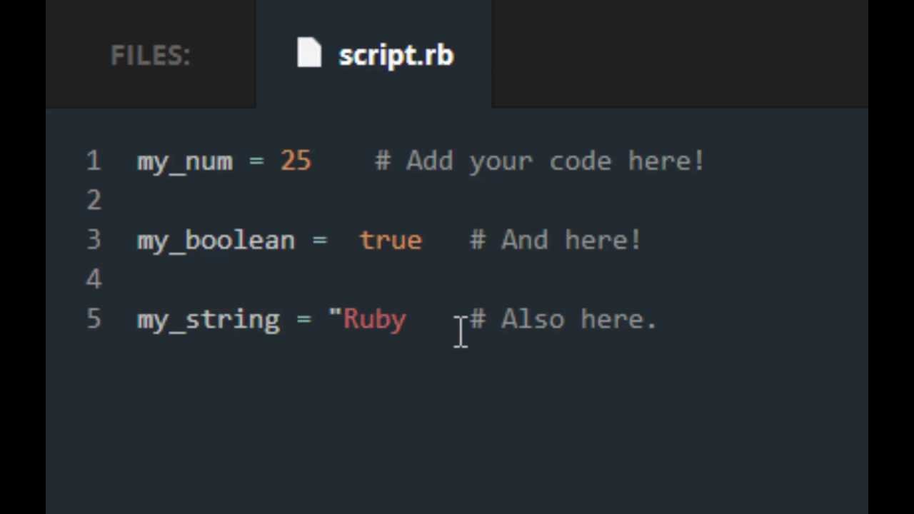 Codecademy: Ruby Lessons- 1- Data Types