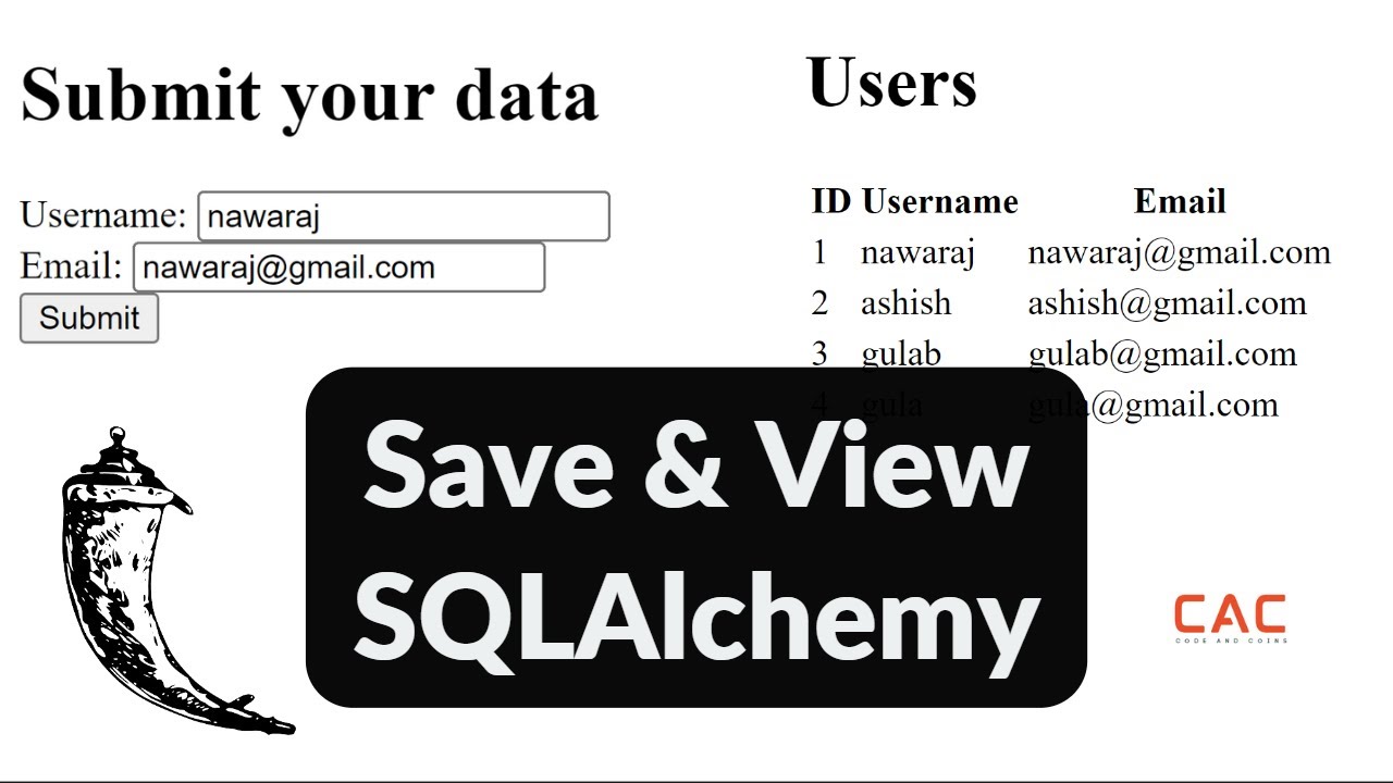 Storing and Viewing Data using Flask and SQLAlchemy in PyCharm