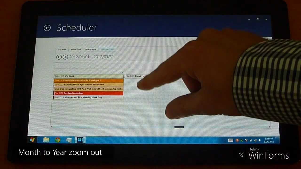 Touch Support in theTelerik Windows Forms Controls