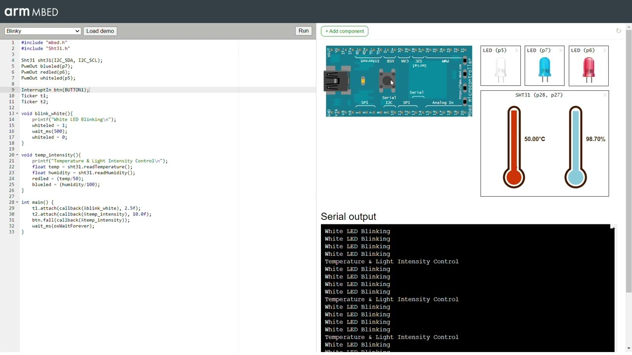 ARM mbed Simulation for Wireless Sensor Networks |  Sensor Control & Interrupt Programming