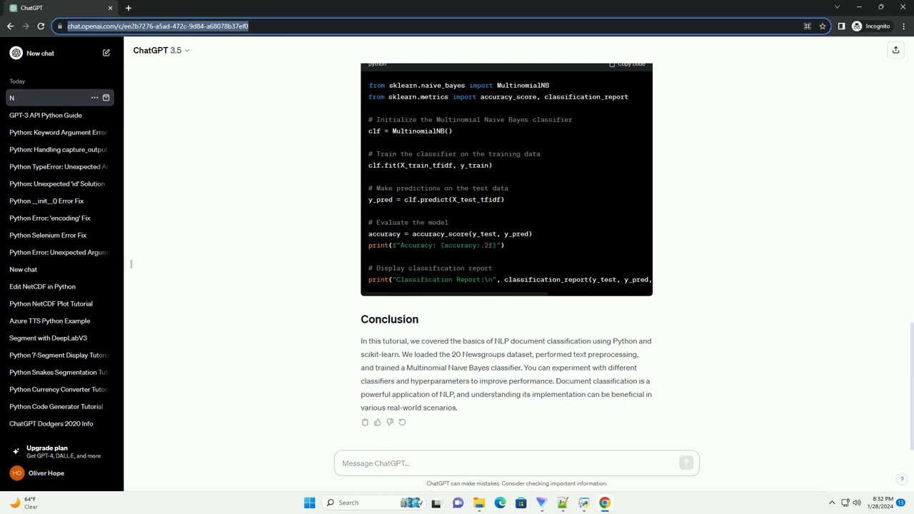 nlp document classification python