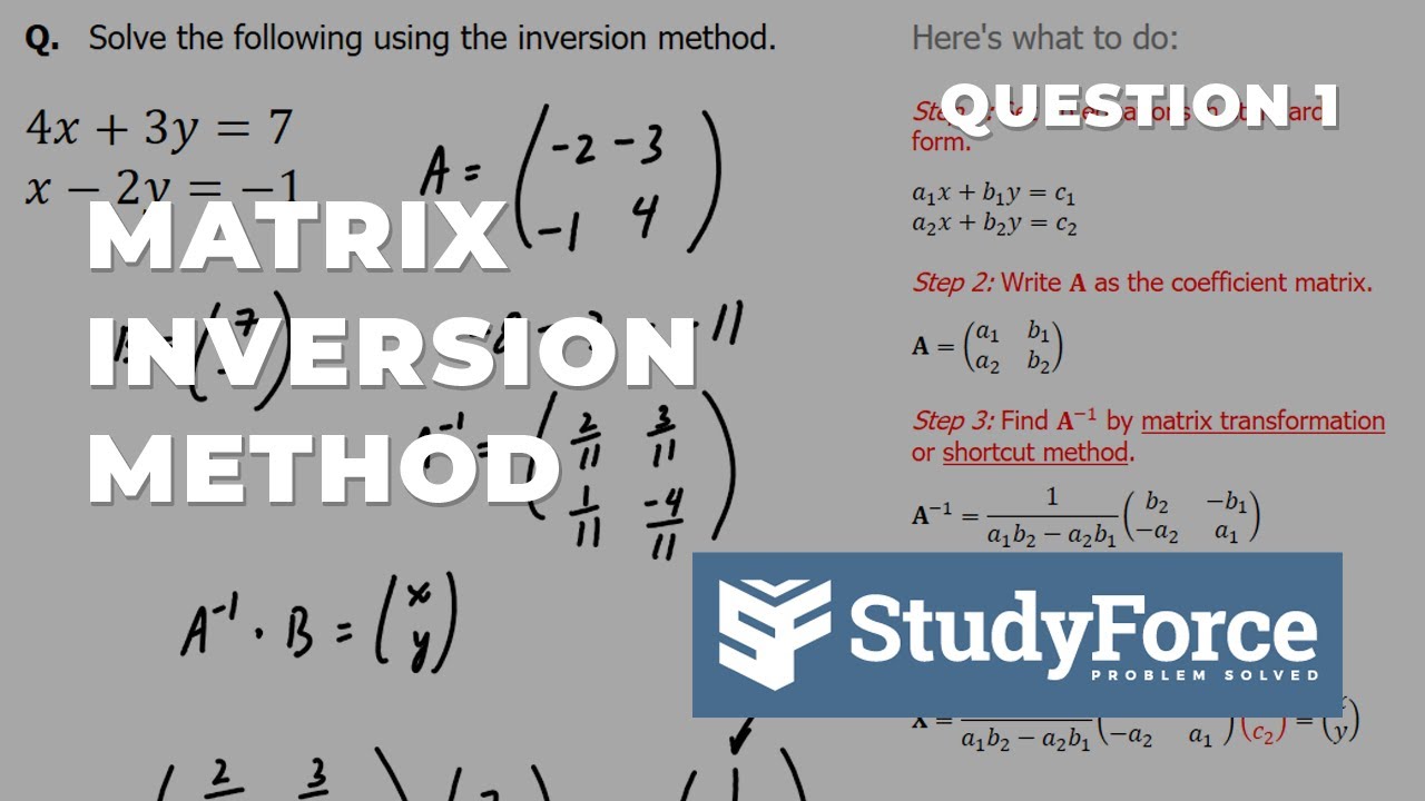 Matrix Inversion Method | 2-Variable Linear System (Example 1)