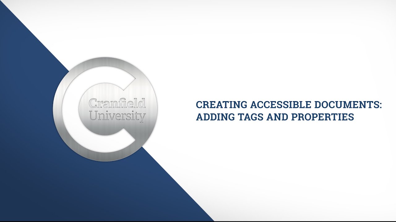 Creating accessible documents: Adding file tags and properties (Word)