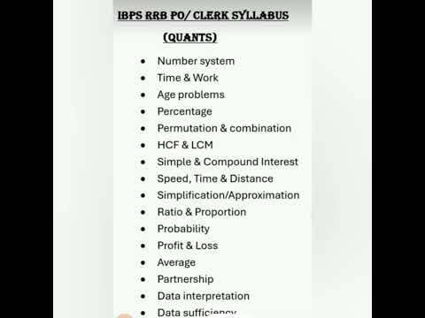 ##IBPS RRB CLERK 2024 Syllabus with all subjects ##