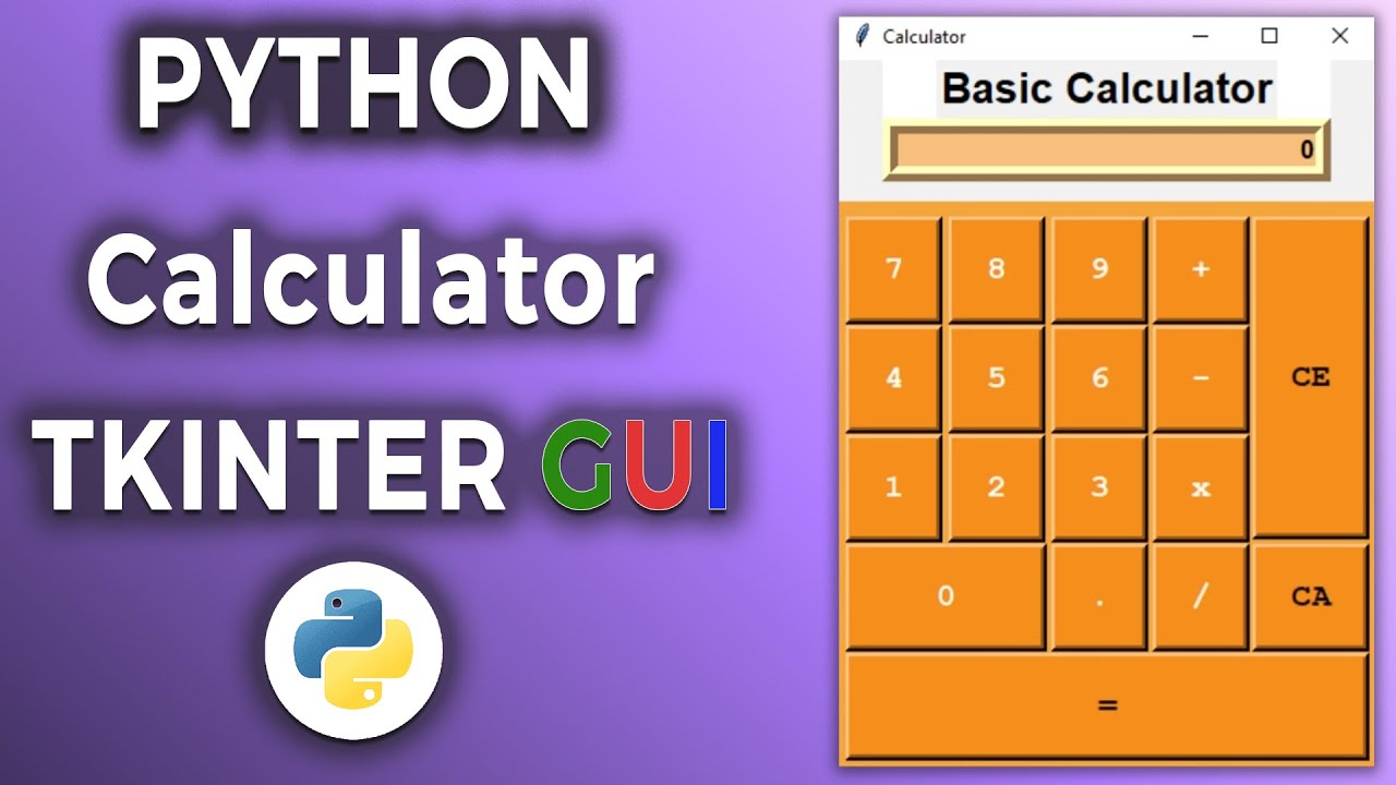 Create a simple calculator with Python &Tkinter | Source Code |Python projects for begginers